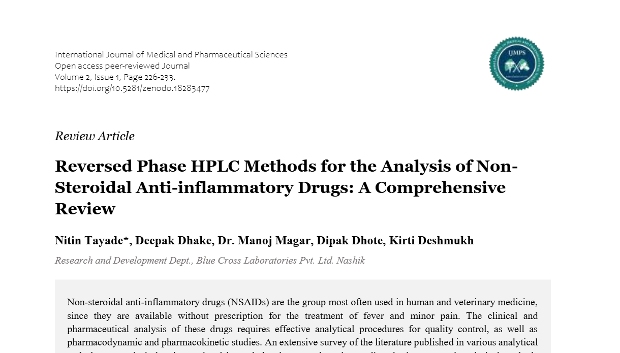 Reversed Phase HPLC Methods for the Analysis of Non-Steroidal Anti ...